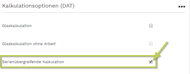 Serienübergreifende Kalkulation – DYNAREX Support